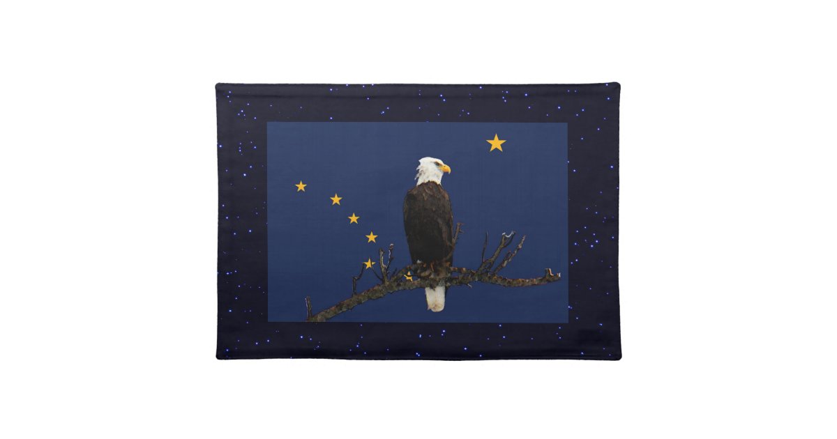 Alaska Eagle And Flag Cloth Placemat | Zazzle