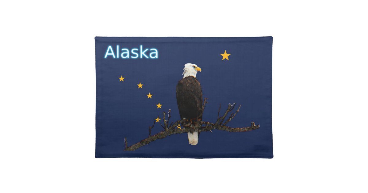Alaska Eagle And Flag Placemat | Zazzle