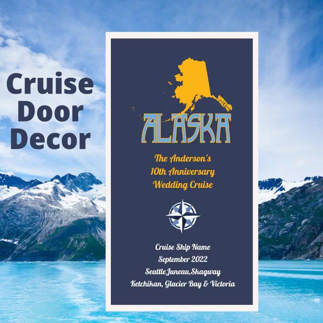 Alaska Family Cruise Decor Door Sign Anniversary | Zazzle
