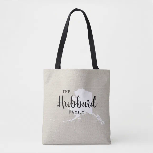 Alaska Family Monogram State Tote Bag | Zazzle