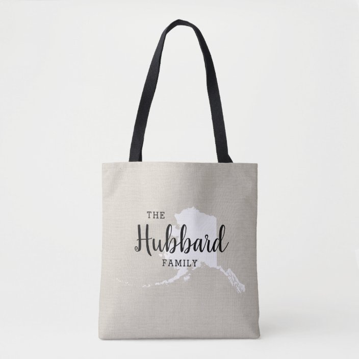 Alaska Family Monogram State Tote Bag | Zazzle.com