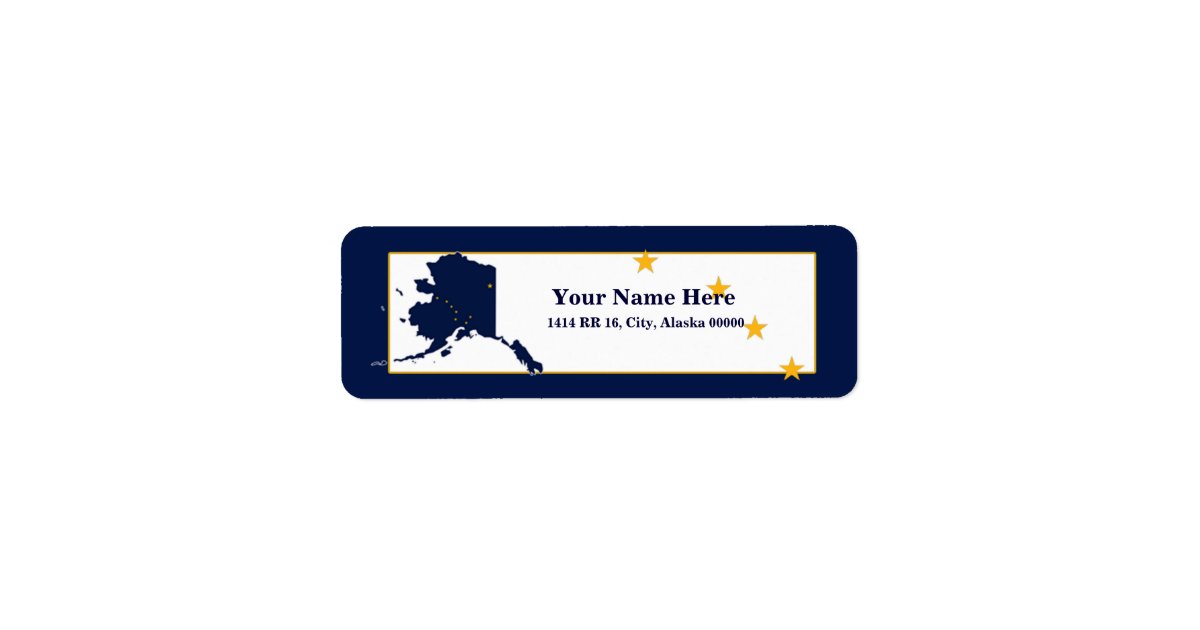 Alaska Flag Map Design Return Address Label | Zazzle