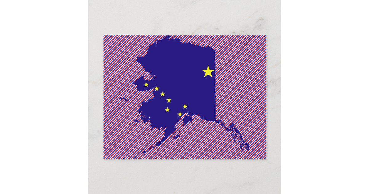 Alaska Flag Map Postcard | Zazzle