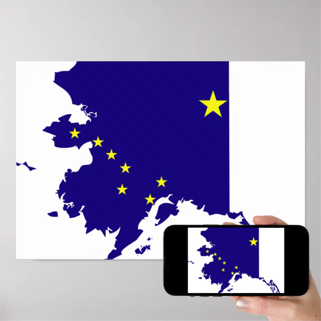 Alaska Flag Map Poster | Zazzle
