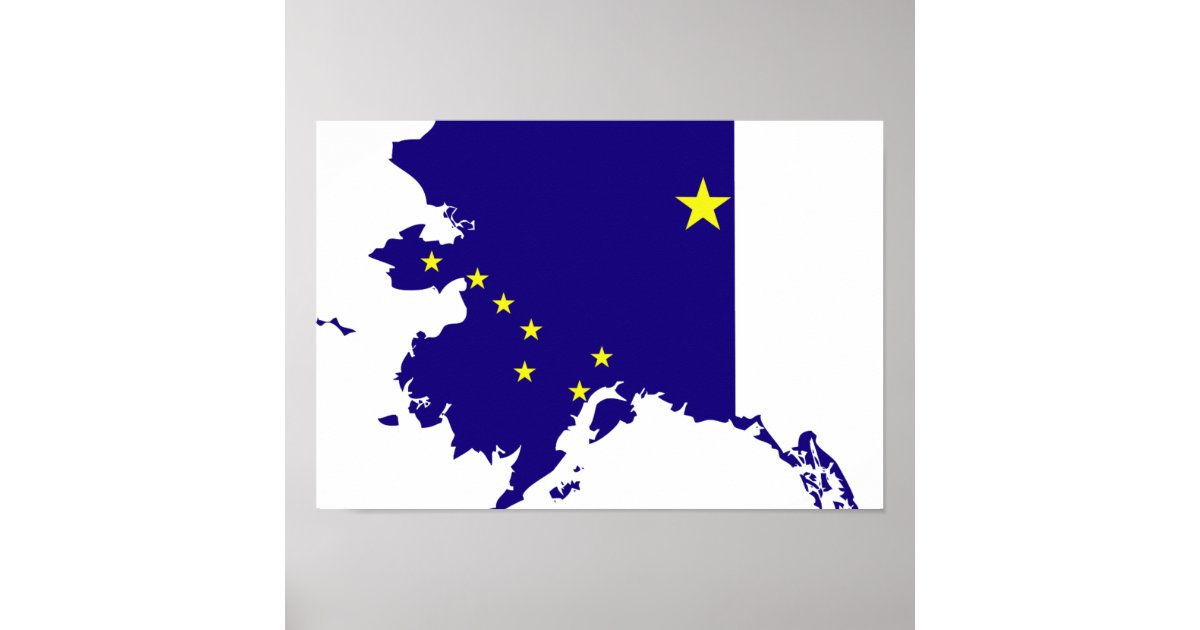 Alaska Flag Map Poster | Zazzle