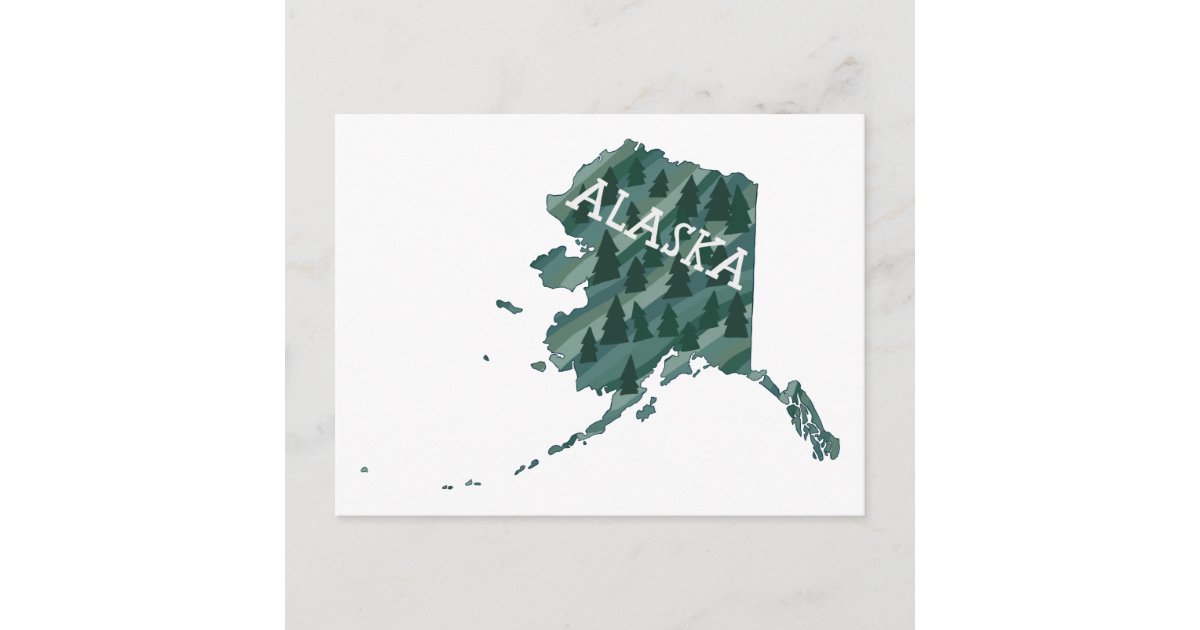 Alaska Illustrated Map Postcard | Zazzle