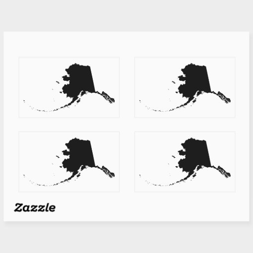Alaska in Black Rectangular Sticker | Zazzle