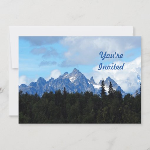 Alaska Mountain Range Photo Birthday Invitation | Zazzle
