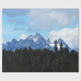 Alaska Mountain Range Photo Wrapping Paper | Zazzle