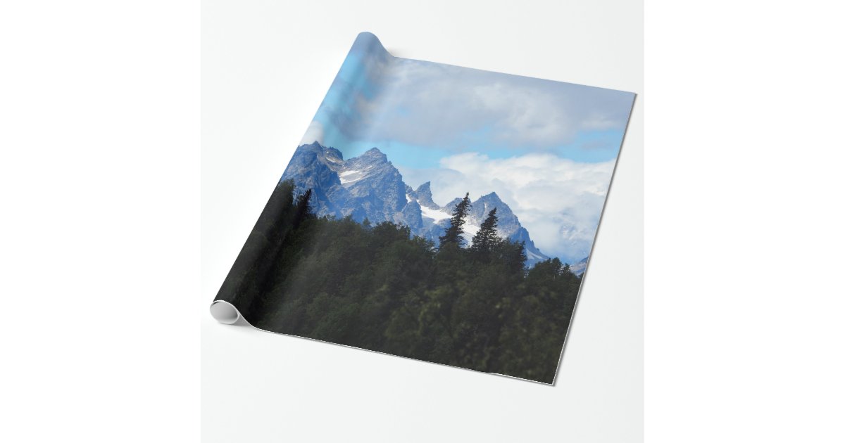 Alaska Mountain Range Photo Wrapping Paper | Zazzle