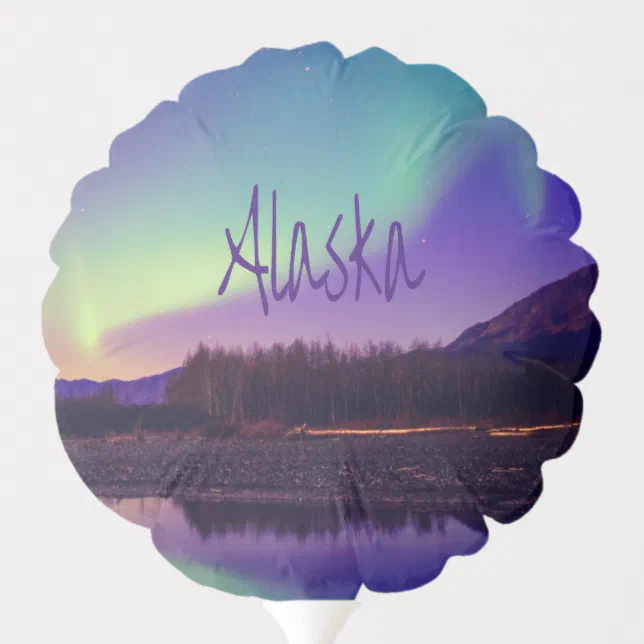 Alaska Northern Lights Mountains Lake Balloon | Zazzle