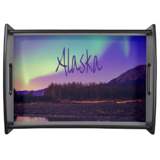 Alaskan Landscape Beautiful Alaska Photography Serving Tray | Zazzle