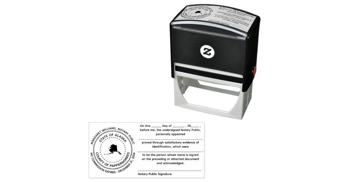 Alaska Notary Public Acknowledgement Stamp | Zazzle