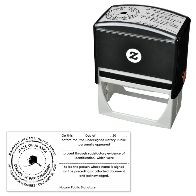 Alaska Notary Public Acknowledgement Stamp | Zazzle
