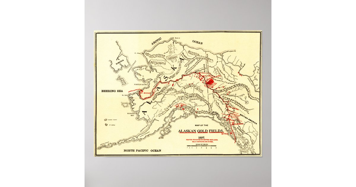 Alaska Panoramic Map Poster | Zazzle