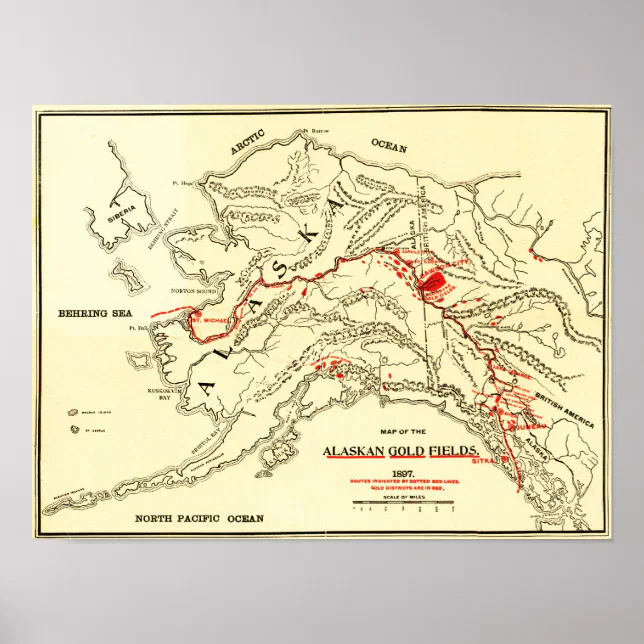 Alaska Panoramic Map Poster | Zazzle