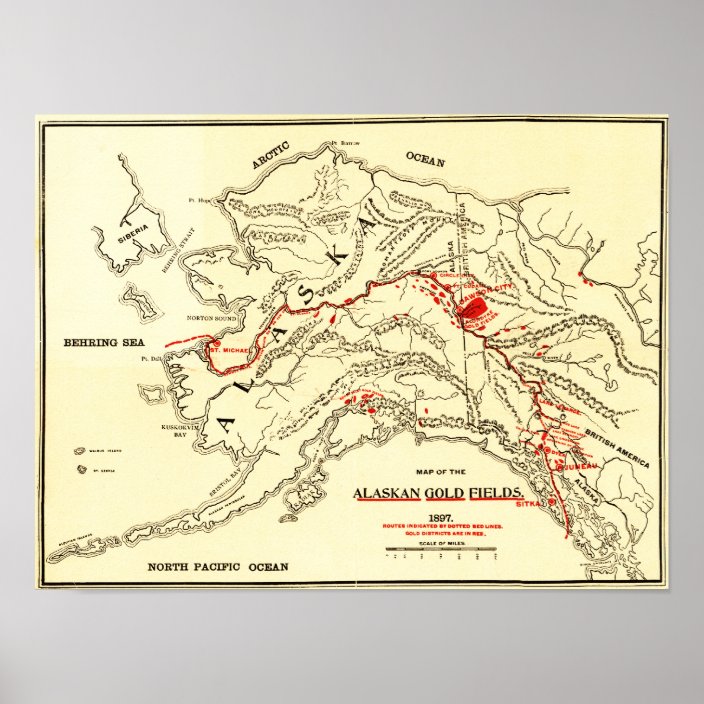 Alaska Panoramic Map Poster | Zazzle.com