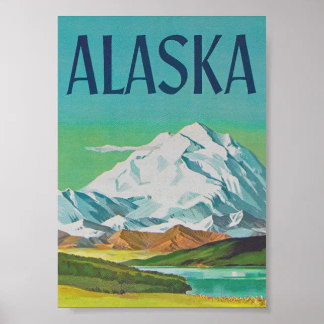 Alaska Retro Vintage Travel Poster | Zazzle