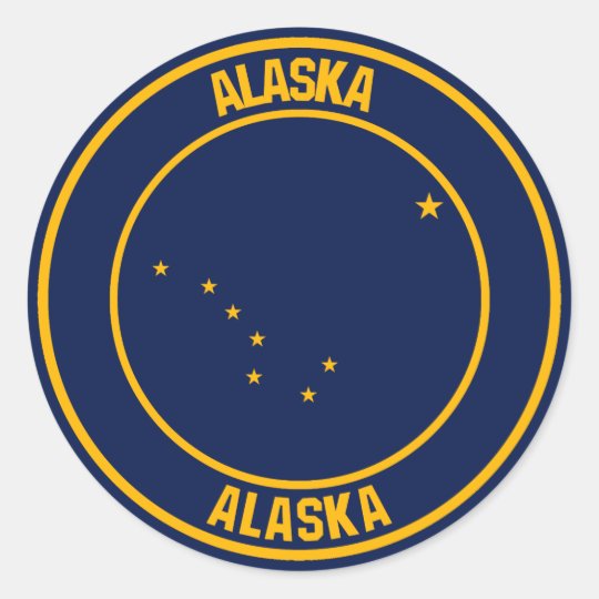 Alaska Round Emblem Classic Round Sticker | Zazzle.com