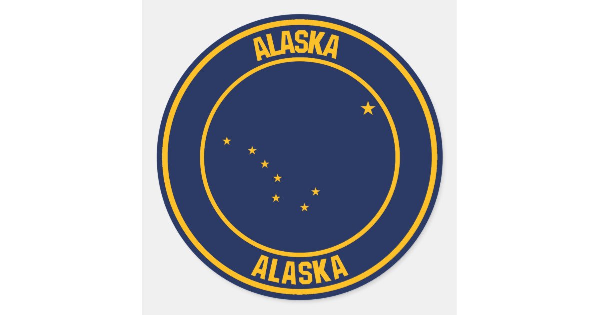 Alaska Round Emblem Classic Round Sticker | Zazzle
