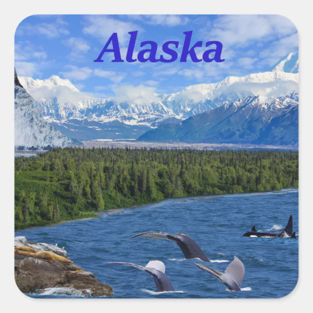 Alaska Square Sticker | Zazzle