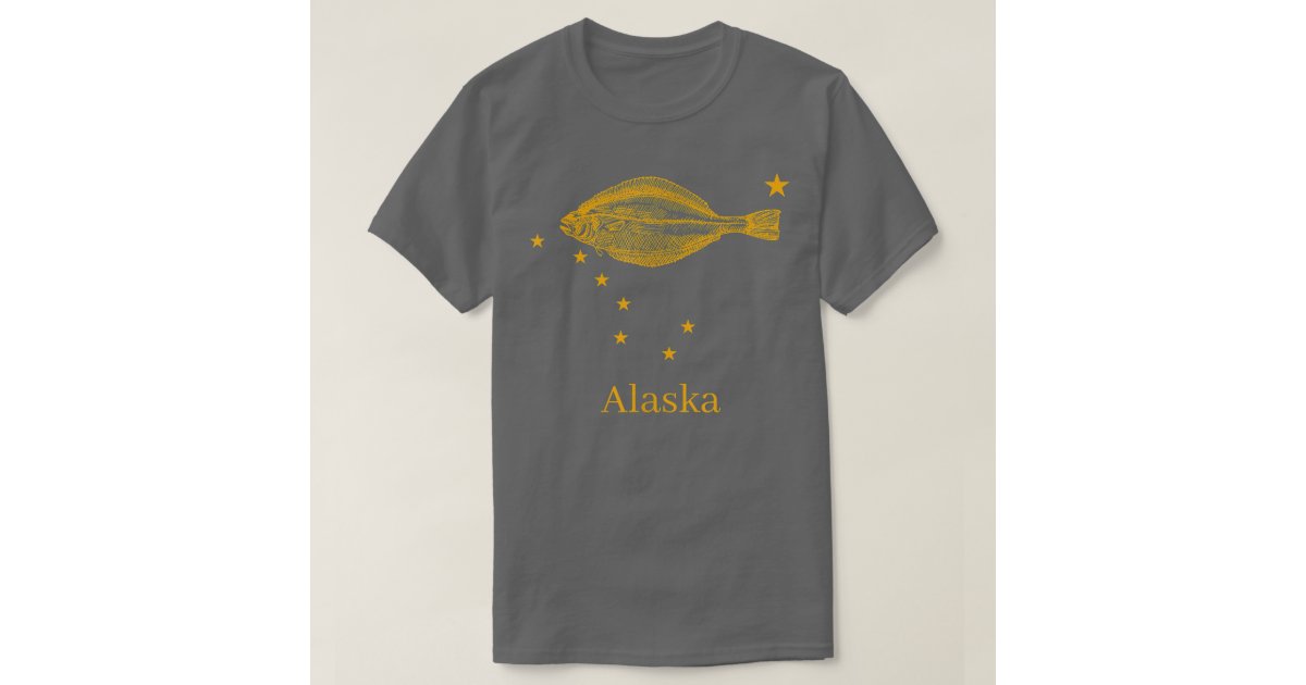 Alaska State Flag Halibut Fishing T-Shirt | Zazzle