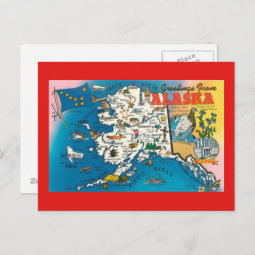 Alaska State Map Post Card | Zazzle
