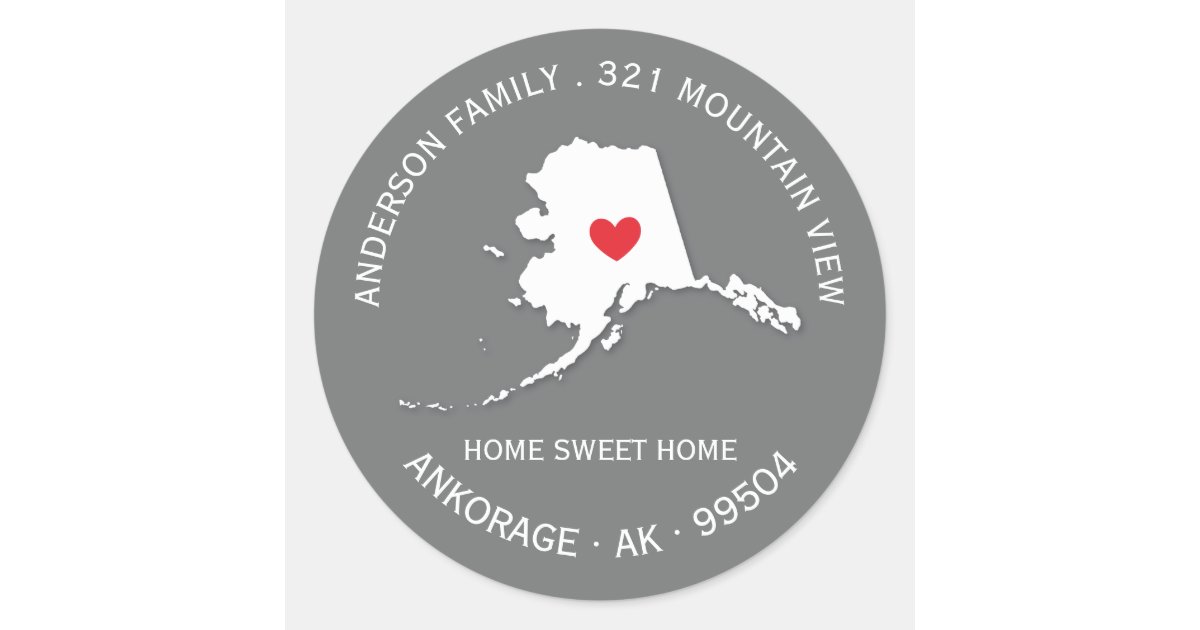 ALASKA State | New Home Address Label Sticker | Zazzle