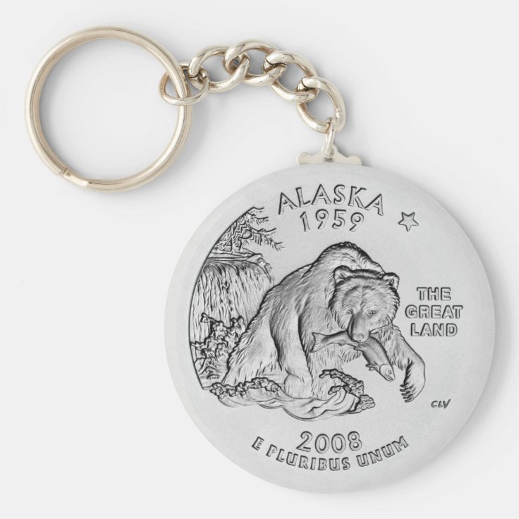 Alaska State Quarter Keychain | Zazzle