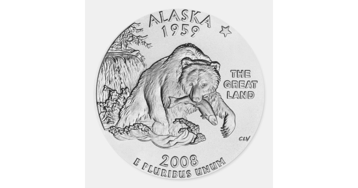 Alaska State Quarter Stickers | Zazzle