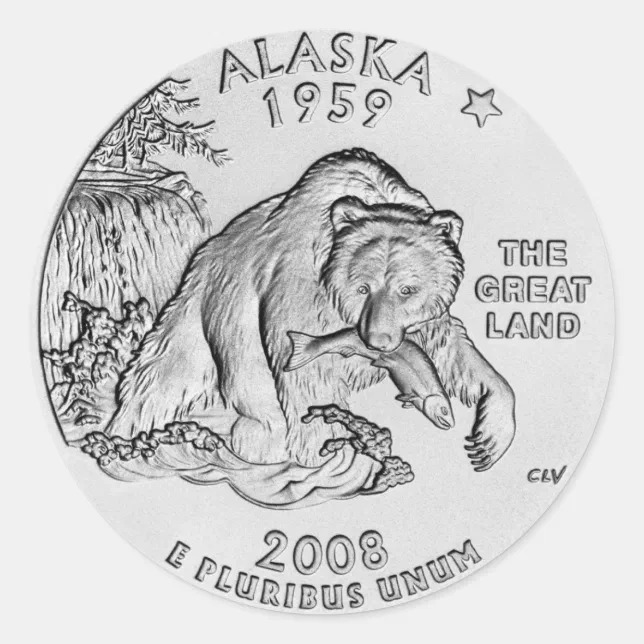 Alaska State Quarter Stickers | Zazzle