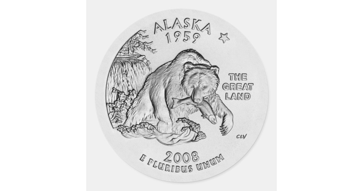 Alaska State Quarter Stickers | Zazzle