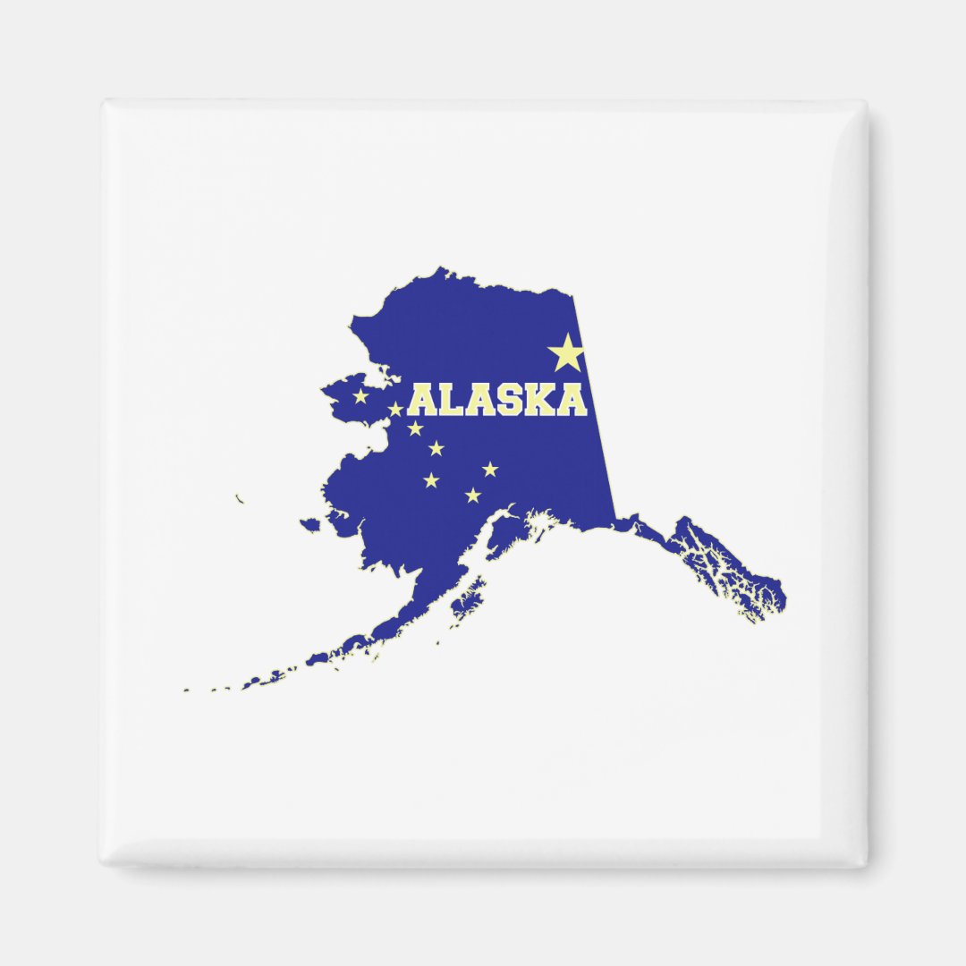 Alaska State Shape Flag With Name Magnet | Zazzle