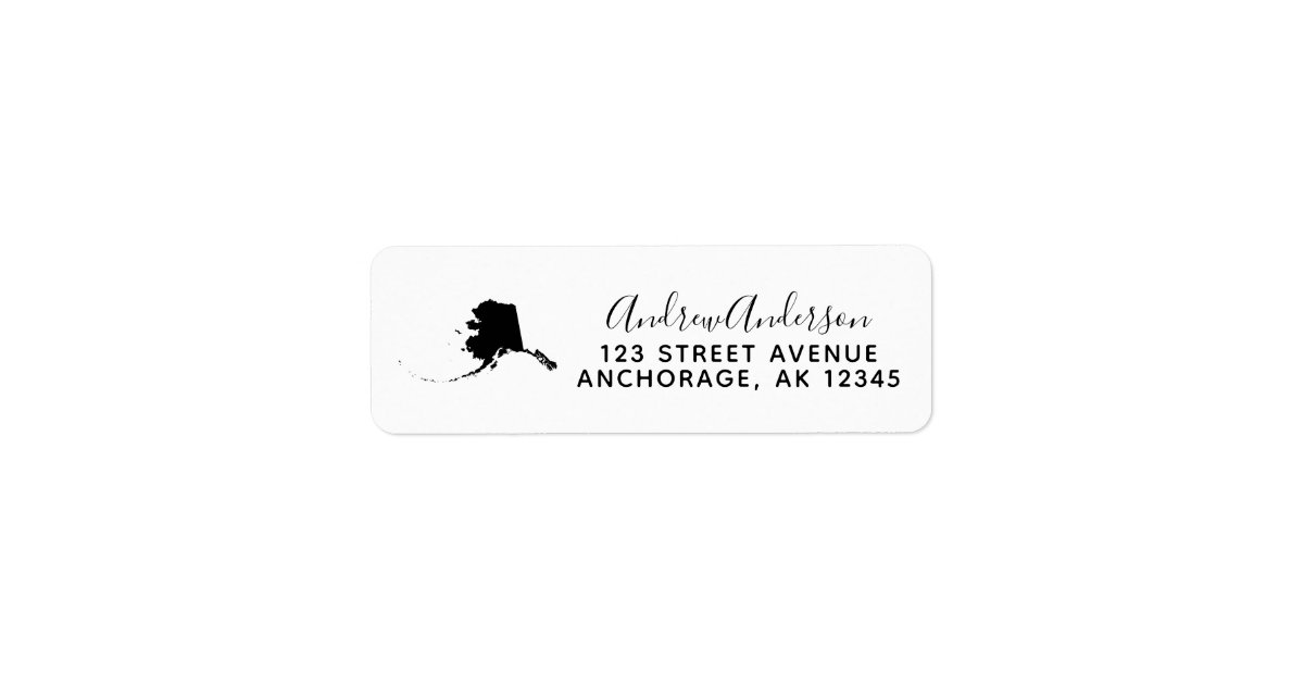 Alaska State | Simple Modern Black Calligraphy Label | Zazzle