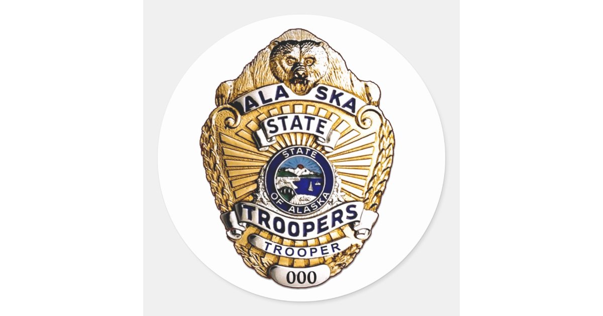 Alaska State Trooper Classic Round Sticker | Zazzle