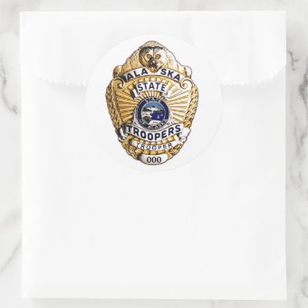 Alaska State Trooper Classic Round Sticker | Zazzle