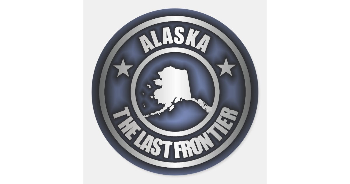 "Alaska Steel" Stickers (Blue) | Zazzle