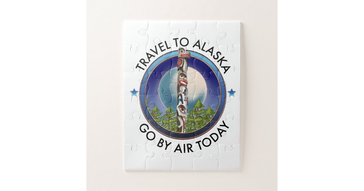 Alaska travel logo jigsaw puzzle | Zazzle