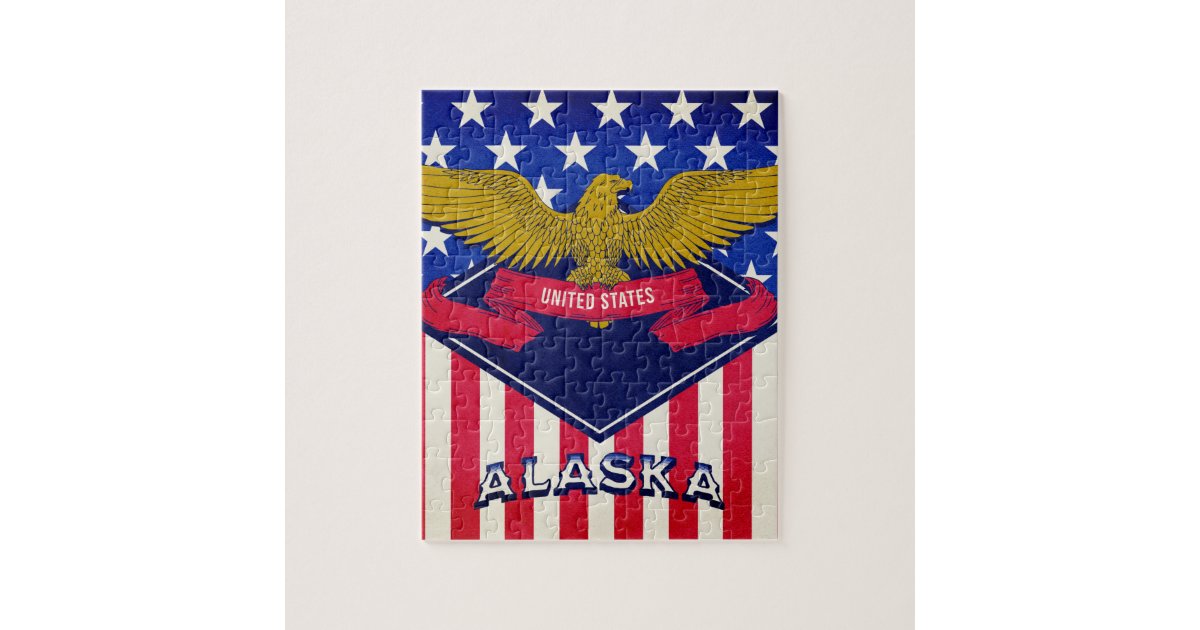Alaska USA Flag Jigsaw Puzzle | Zazzle