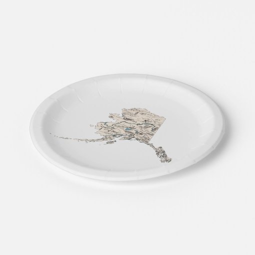 Alaska Vintage Picture Map Paper Party Plates | Zazzle