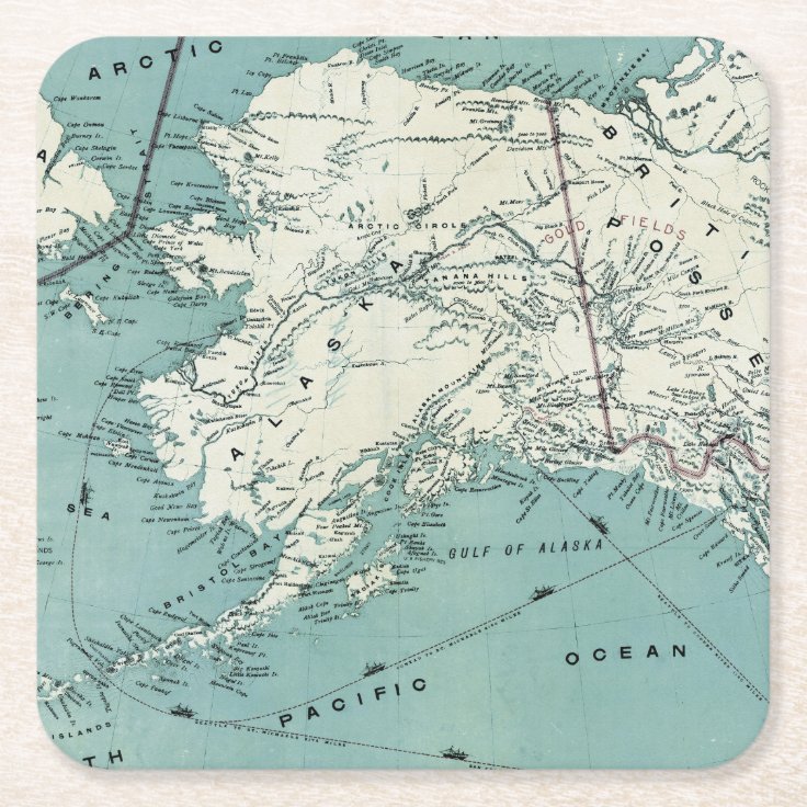Alaskan Coastal Map Coasters | Zazzle