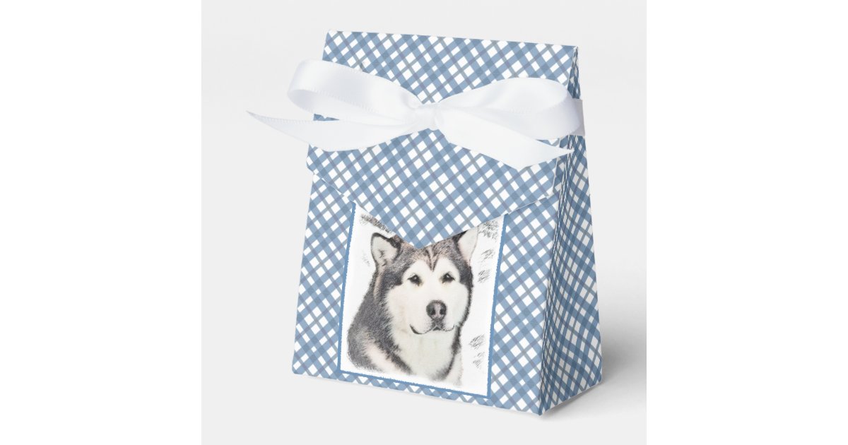 Alaskan Malamute Painting - Cute Original Dog Art Favor Boxes | Zazzle