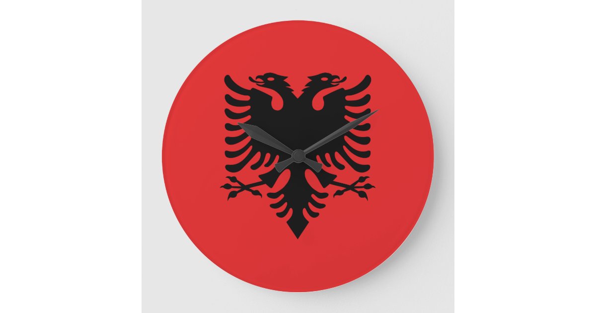 Albania (Albanian) Flag Large Clock | Zazzle