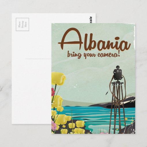 Albania Camera Vintage travel poster Postcard | Zazzle