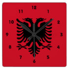 Albanian Flag in Outline Map of Albania Round Clock | Zazzle.com