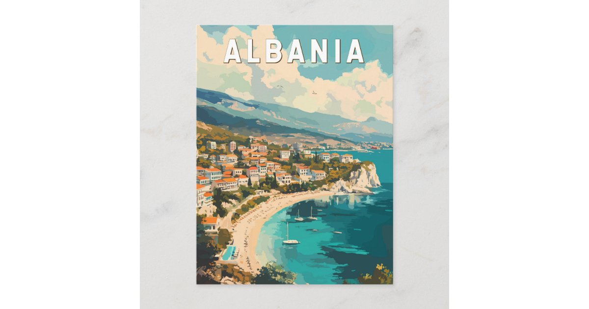 Albania Travel Art Vintage Postcard | Zazzle