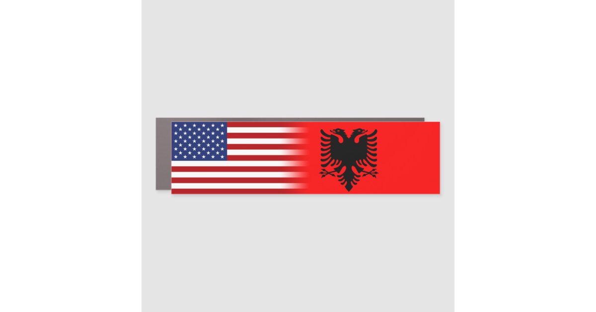 Albanian-American Albania Flag US Flag Bumper Car Magnet | Zazzle