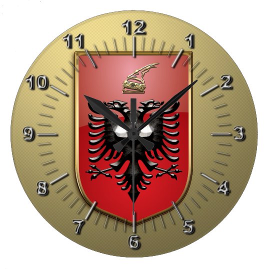 Albanian Coat of arms Large Clock | Zazzle.com