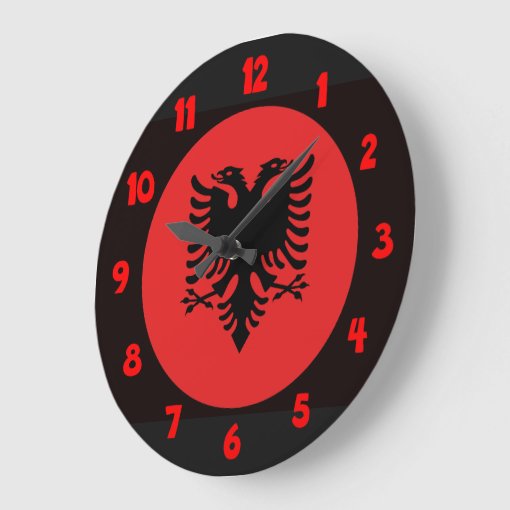 Albanian flag clocks | Zazzle