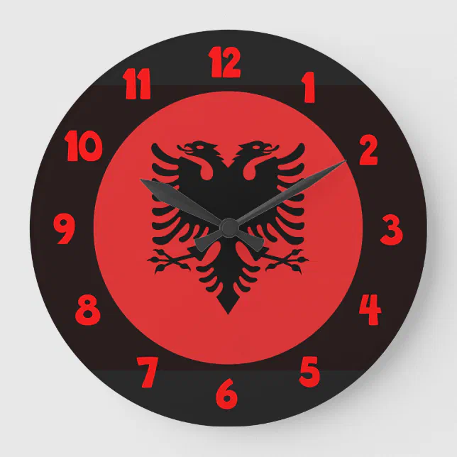 Albanian flag clocks | Zazzle